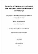 Evaluation of Plateosaurus trossingensis from the Upper Triassic (upper ...